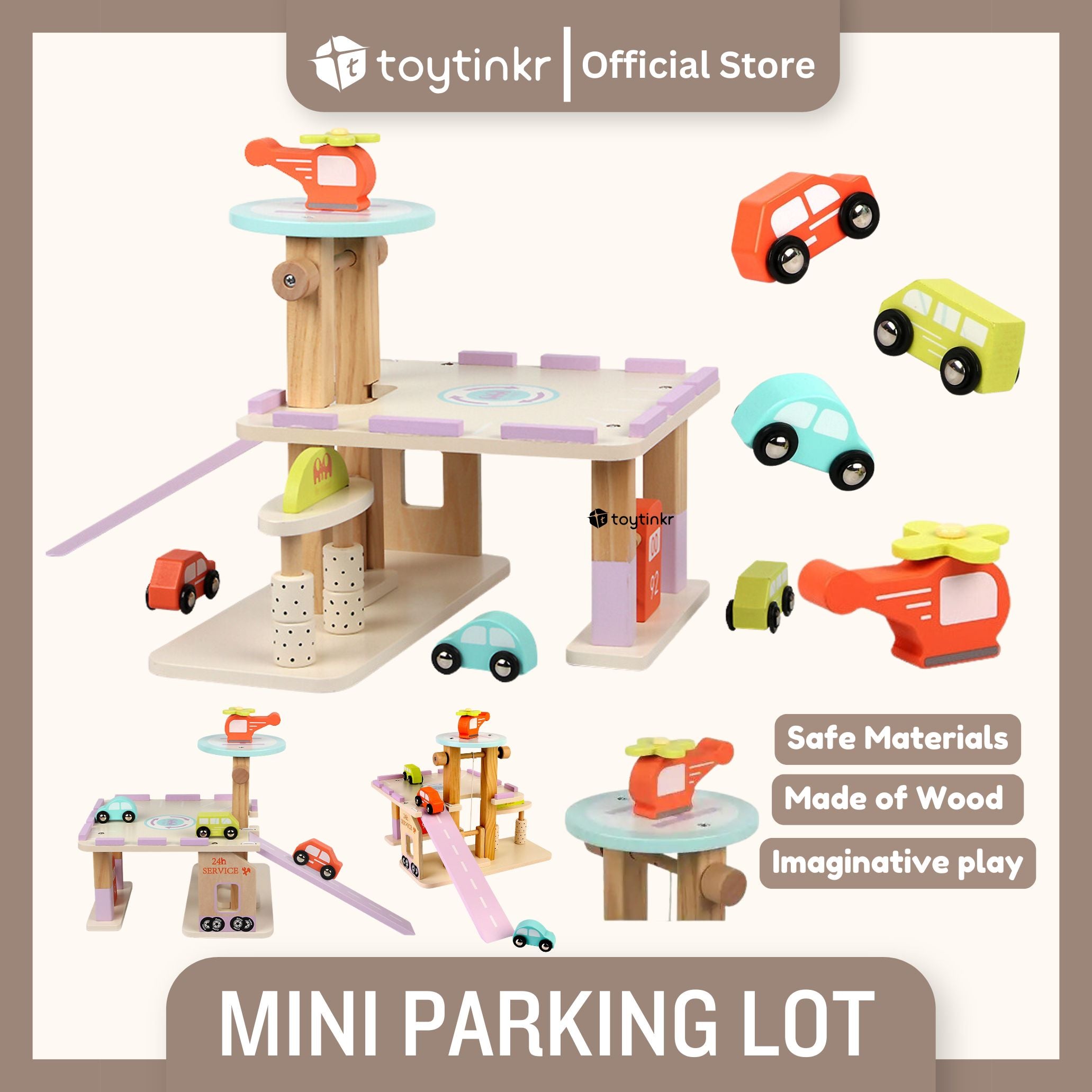 Wooden Mini Parking Lot by Toytinkr